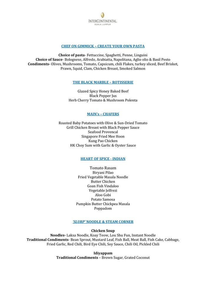 Serena Brasserie @ InterContinental Kuala Lumpur - International ...