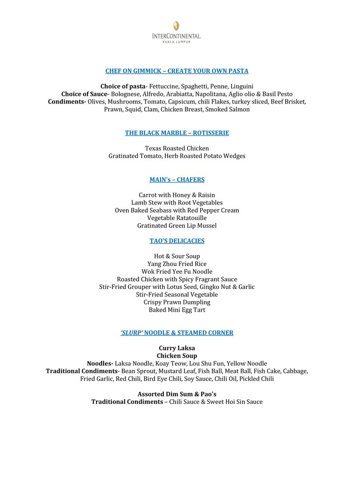 Serena Brasserie @ InterContinental Kuala Lumpur - International ...