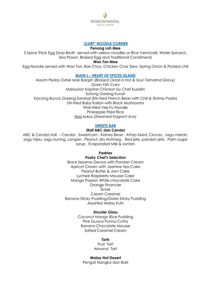 Serena Brasserie @ InterContinental Kuala Lumpur - International ...