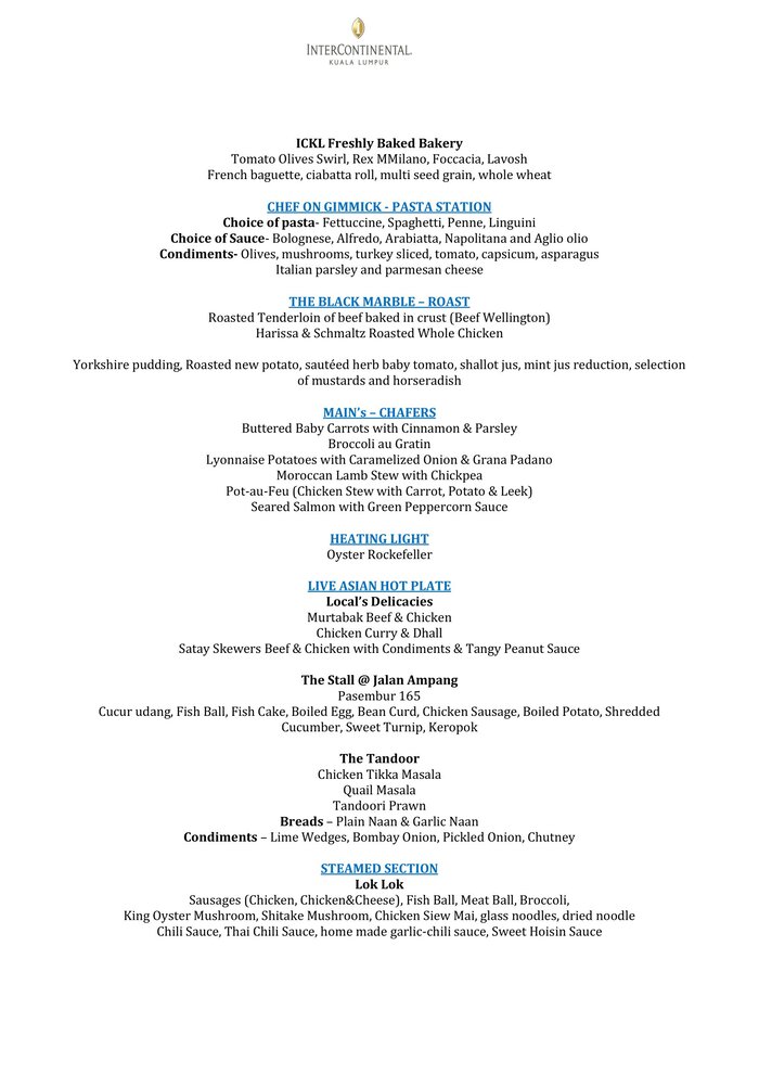 Serena Brasserie @ InterContinental Kuala Lumpur - International ...