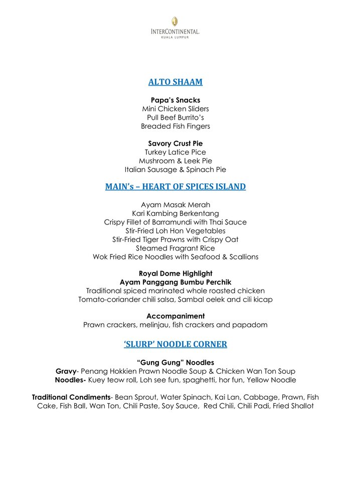 Serena Brasserie @ InterContinental Kuala Lumpur - International ...