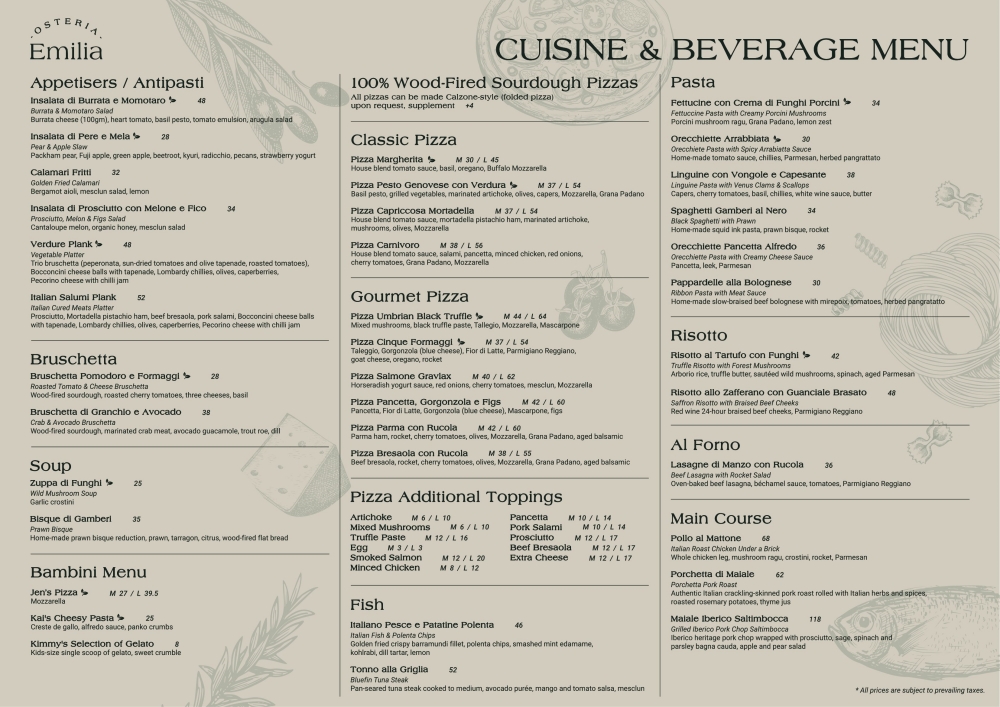 Osteria Emilia KL - Italian, 163 Retail Park, | TABLEAPP