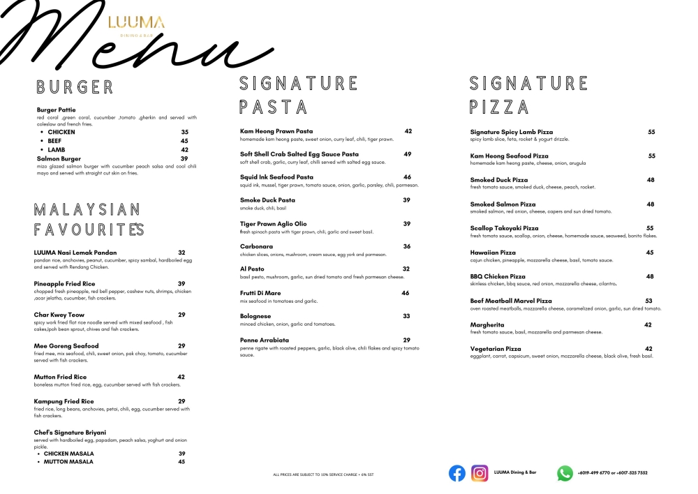 LUUMA Dining & Bar - Western, Menara Sentral Vista, Kuala Lumpur | TABLEAPP