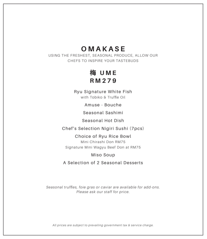 Sushi Ryu - Japanese, Platinum Park, | TABLEAPP