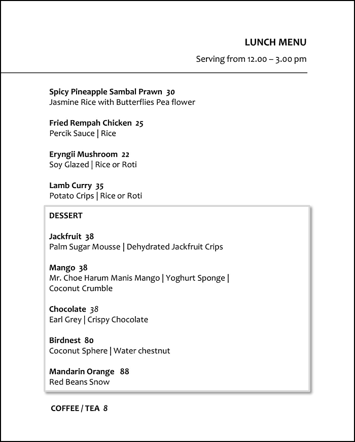 Beta KL - Asian, Fraser Place, Kuala Lumpur | TABLEAPP