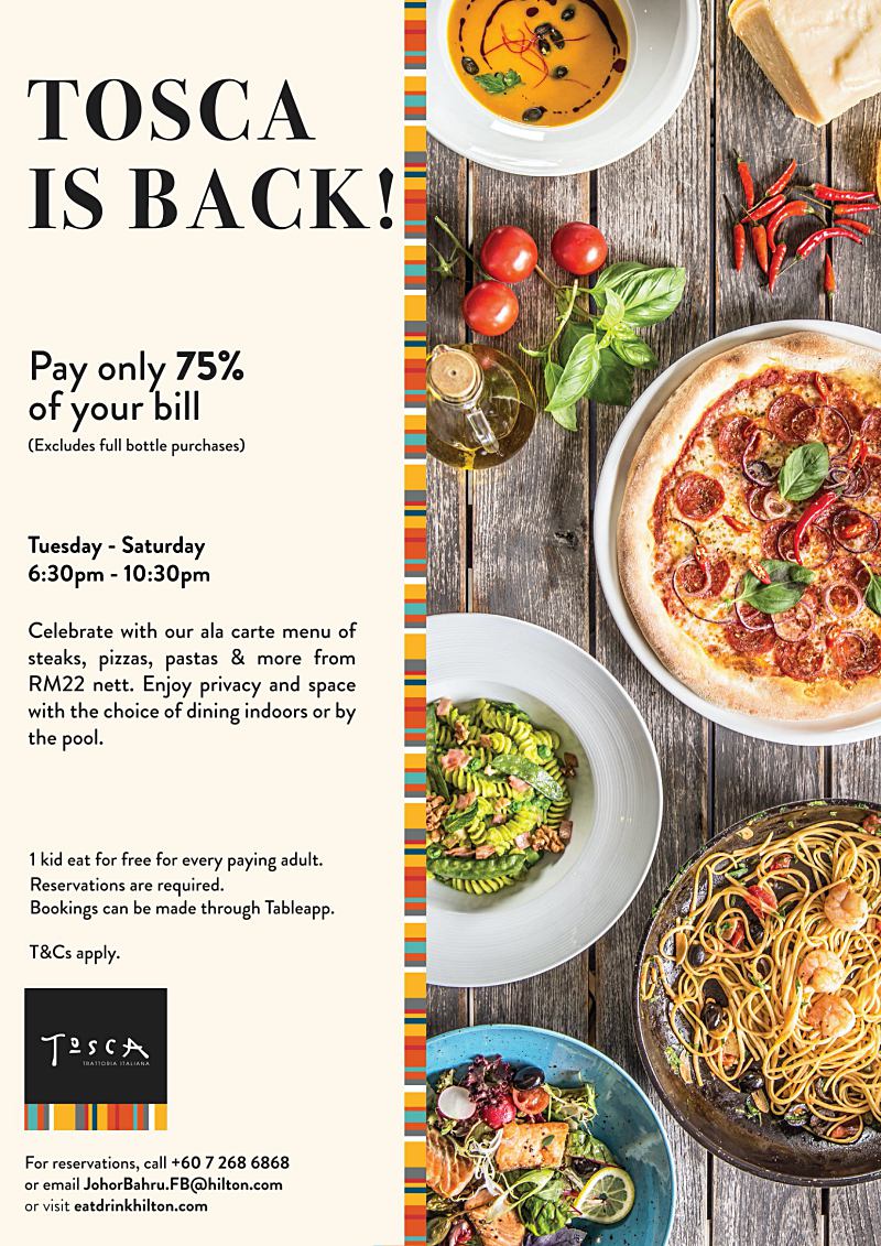 Tosca @ DoubleTree by Hilton Hotel Johor Bahru - Italian, DoubleTree by ...